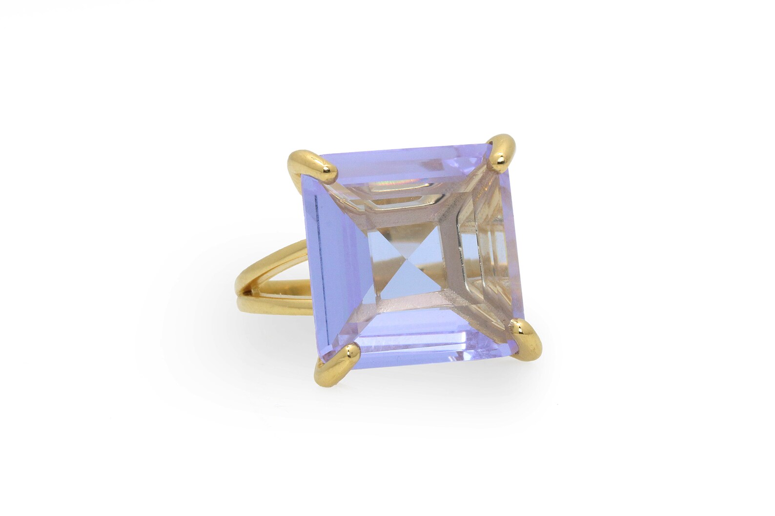 Square Princess Cut Tanzanite Ring 18k Gold Vermeil Ring - Etsy