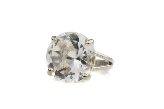 White quartz ring crystal quartz ring gemstone ring | Etsy