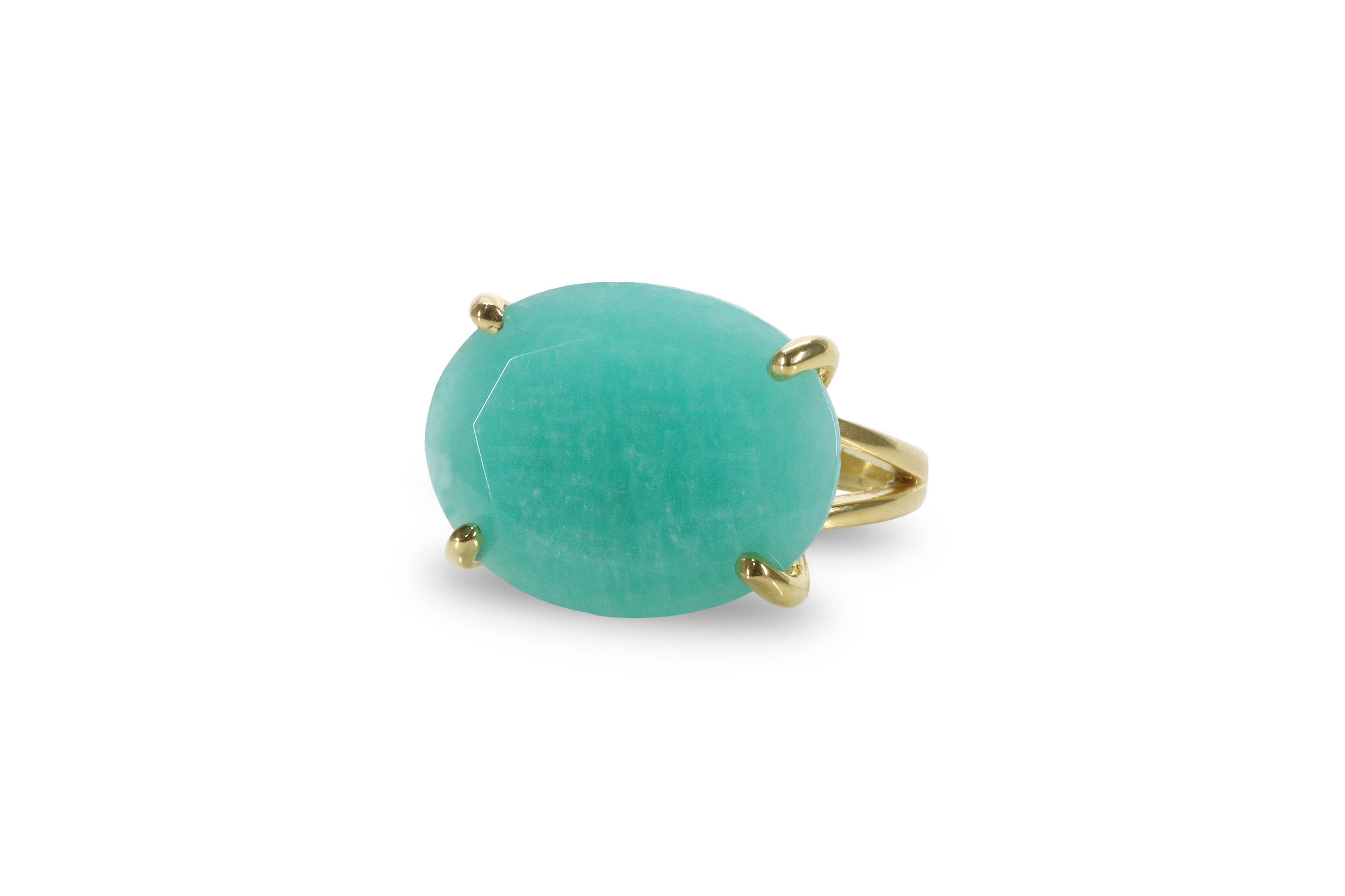 Gold Amazonite Ring Gold Oval Ring Custom Ring With | Etsy