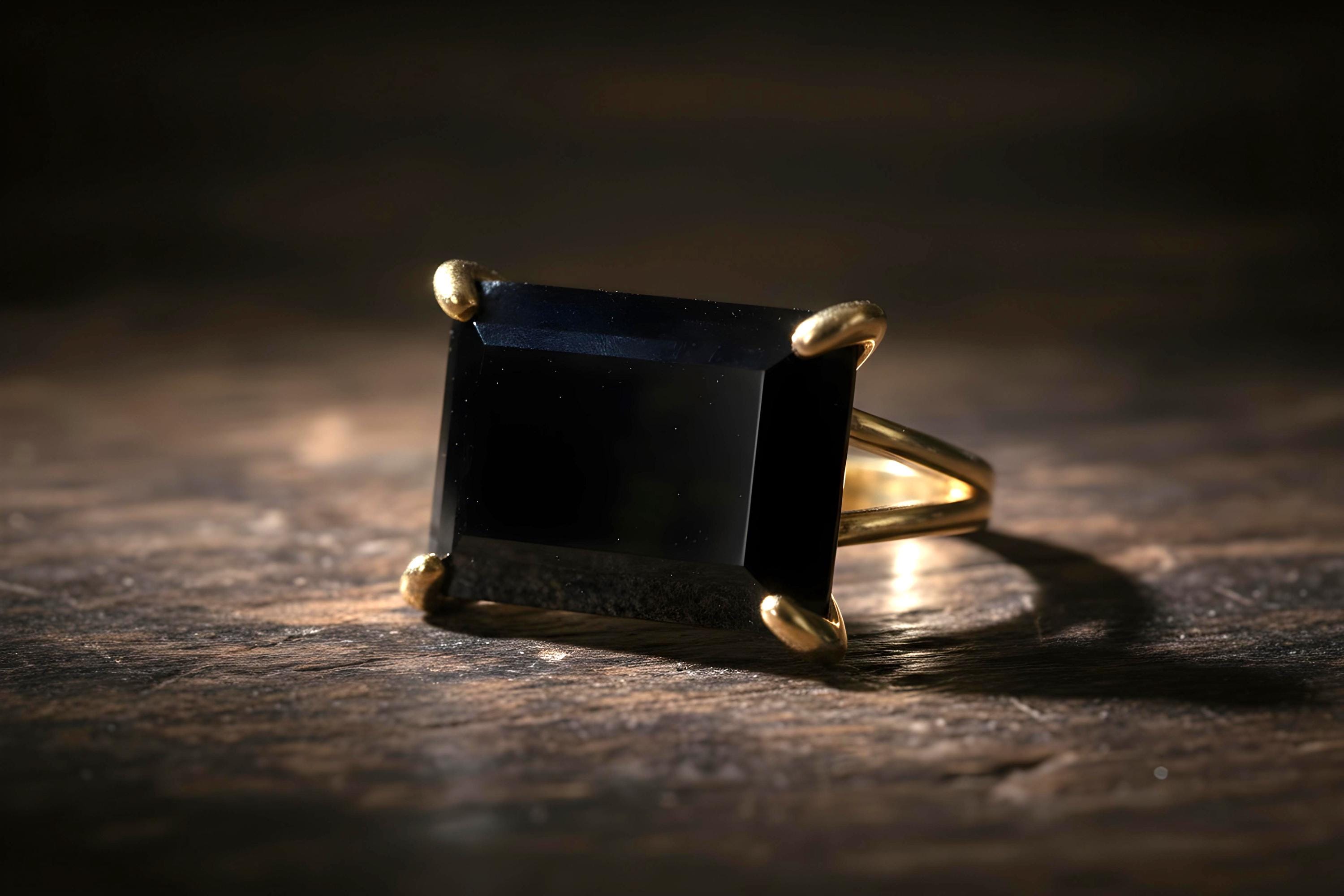 Horizontal Black Onyx Ring · Rectangle Ring · Sterling Silver Ring ...