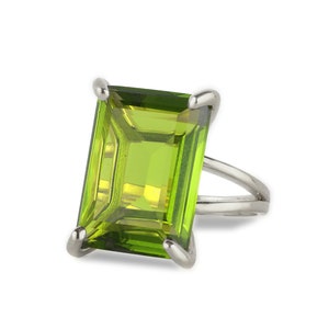 August Birthstone Ring · Peridot Ring · Rectangle Ring · Emerald Cut ...
