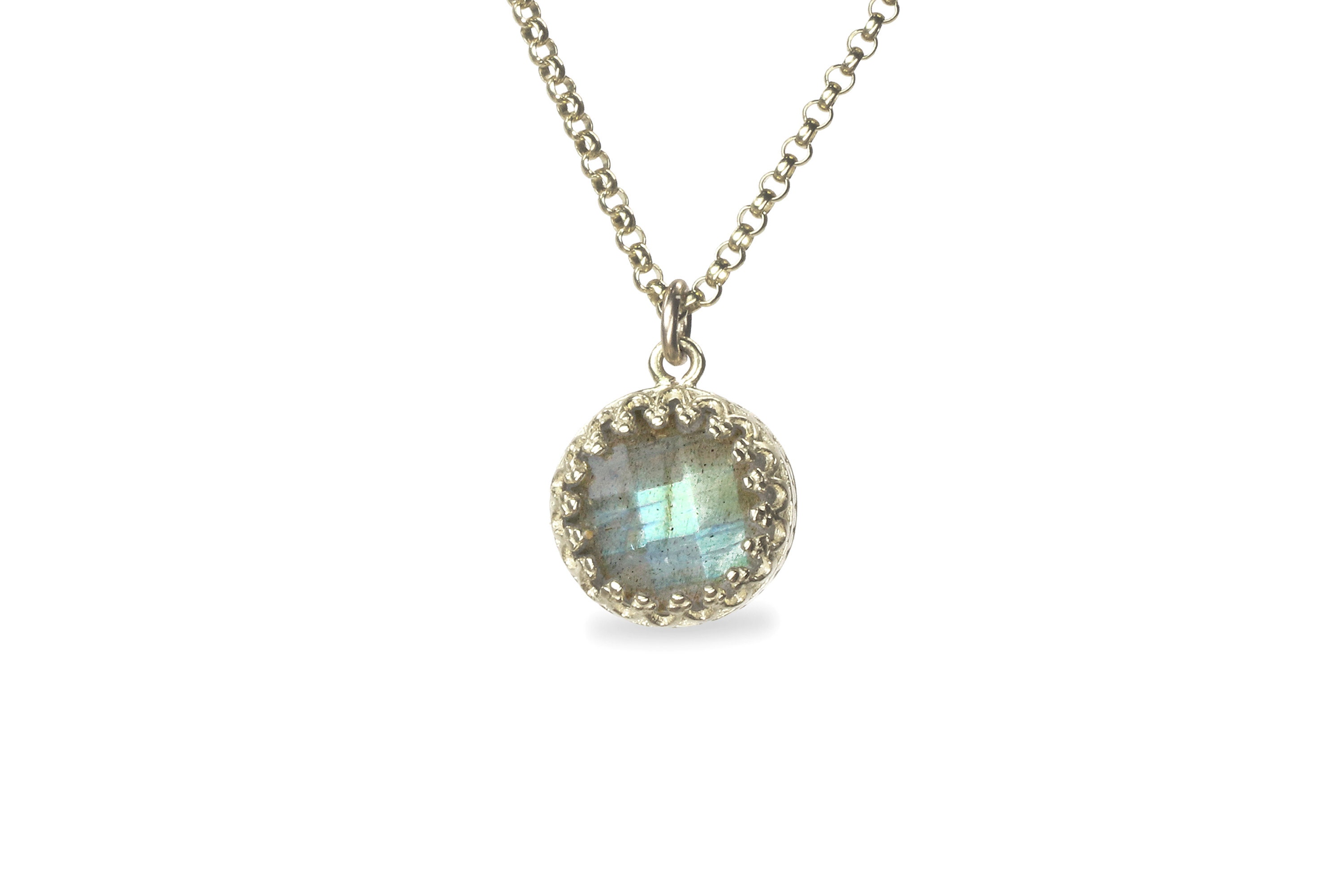 Labradorite Necklace Silver Round Pendant Gemstone Pendant | Etsy