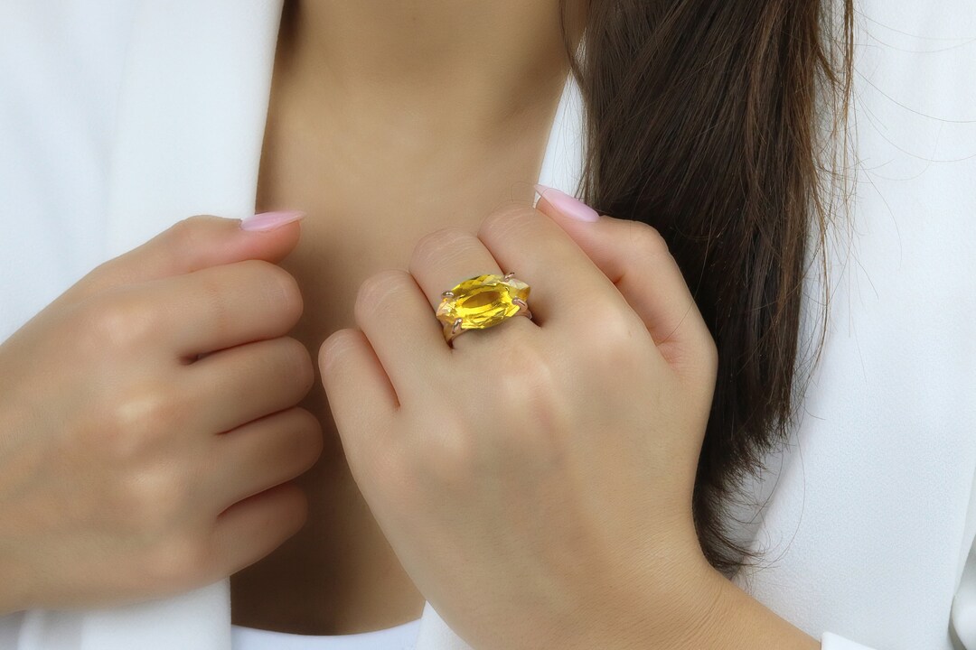 Rose Gold Citrine Ring · November Birthstone Health Protection Ring ...