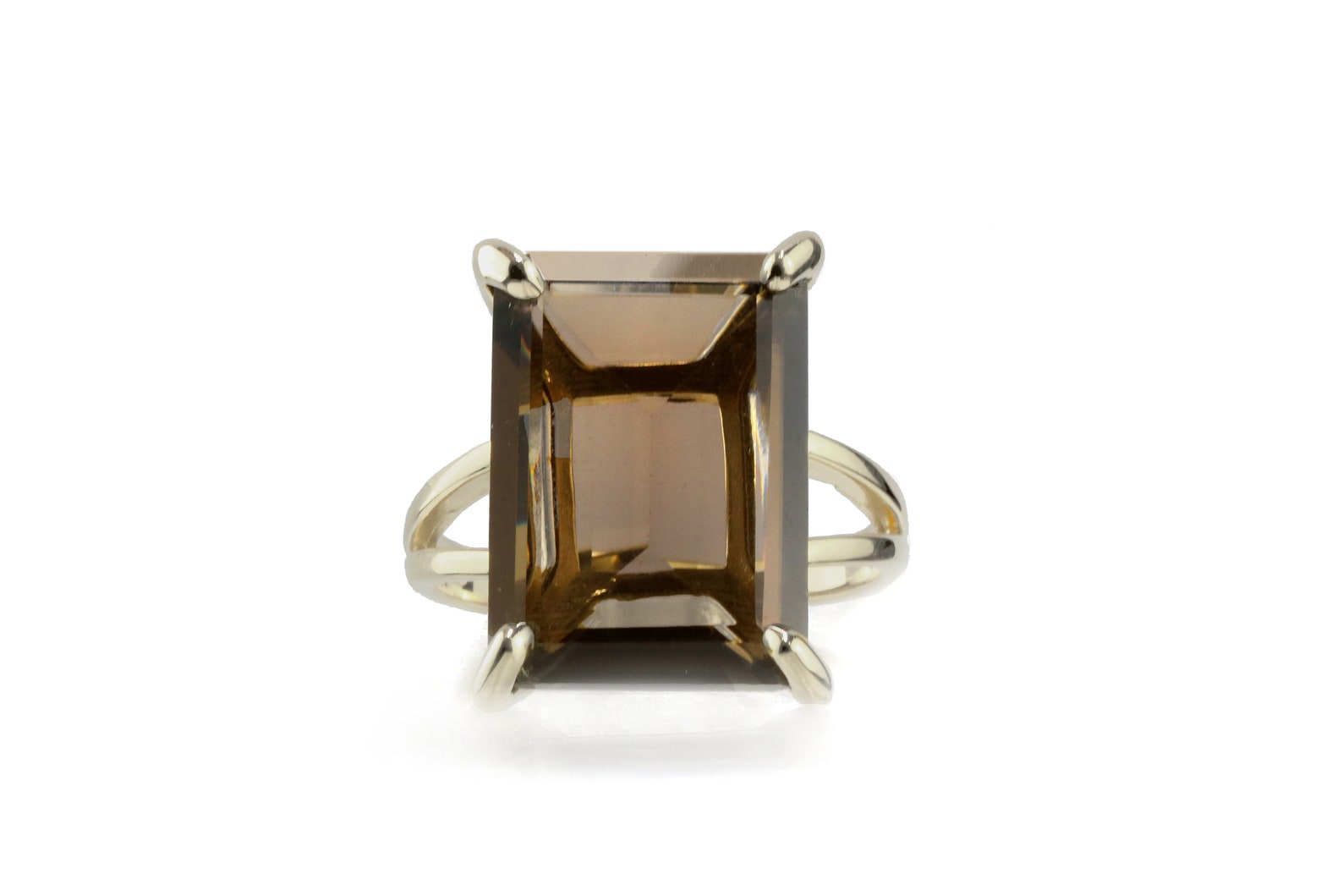 Rectangle Gemstone Ring Semiprecious Ring Smoky Quartz - Etsy