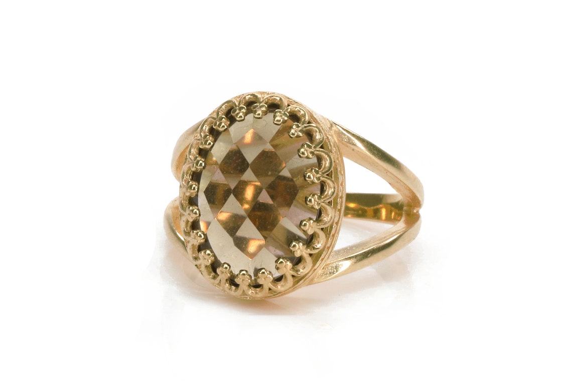 Brown Gemstone Ring Smoky Quartz Ring Sterling Silver Ring | Etsy