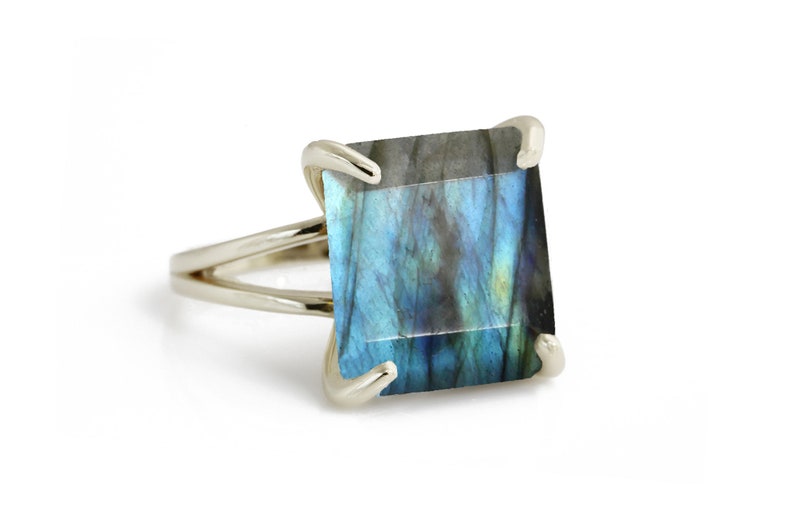 Labradorite Ring · Emerald Cut Ring · Semiprecious Ring · Energy Ring ...