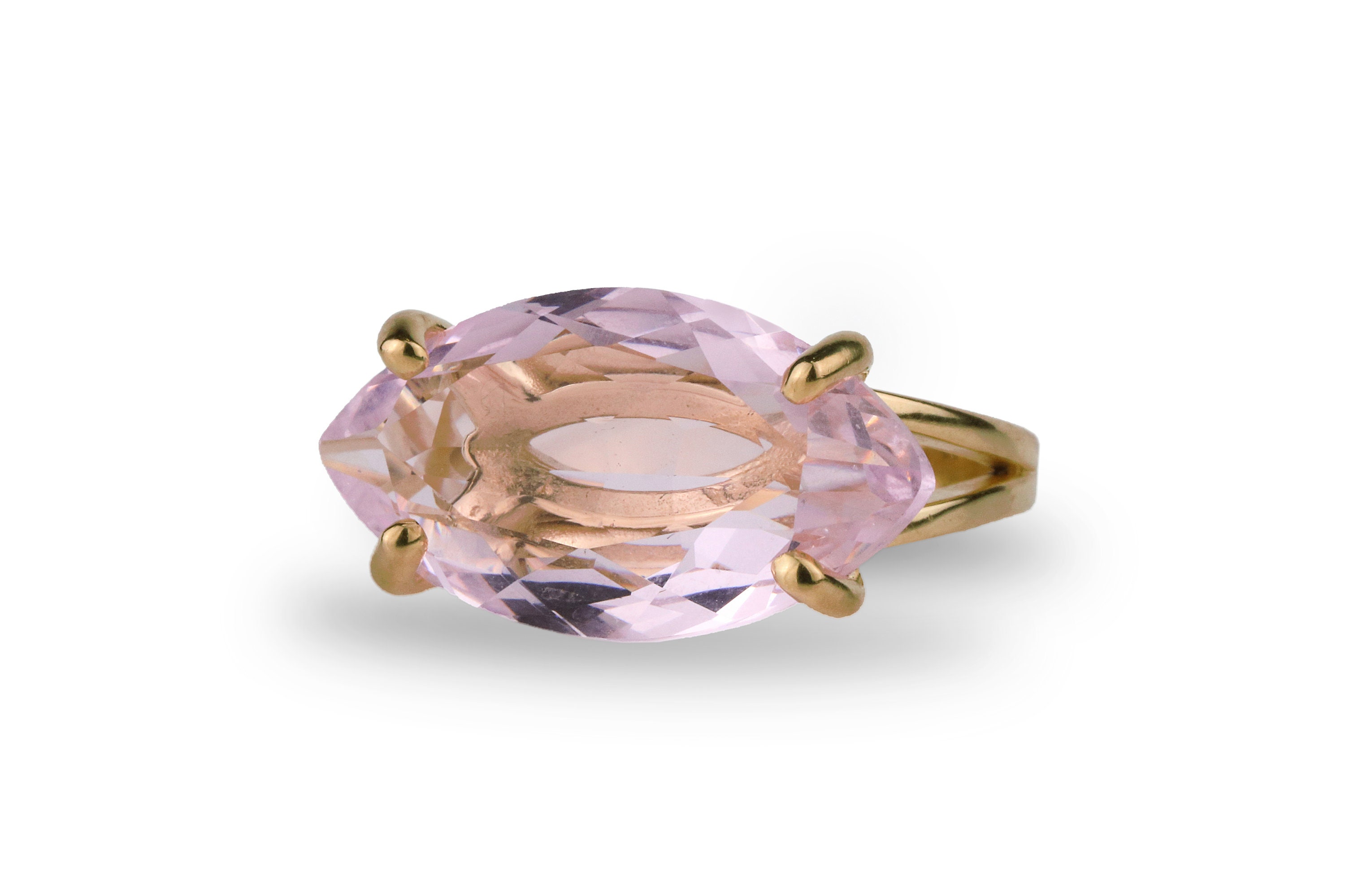 Stunning Rose Quartz Ring Marquise Cut Gemstone Ring Raw | Etsy