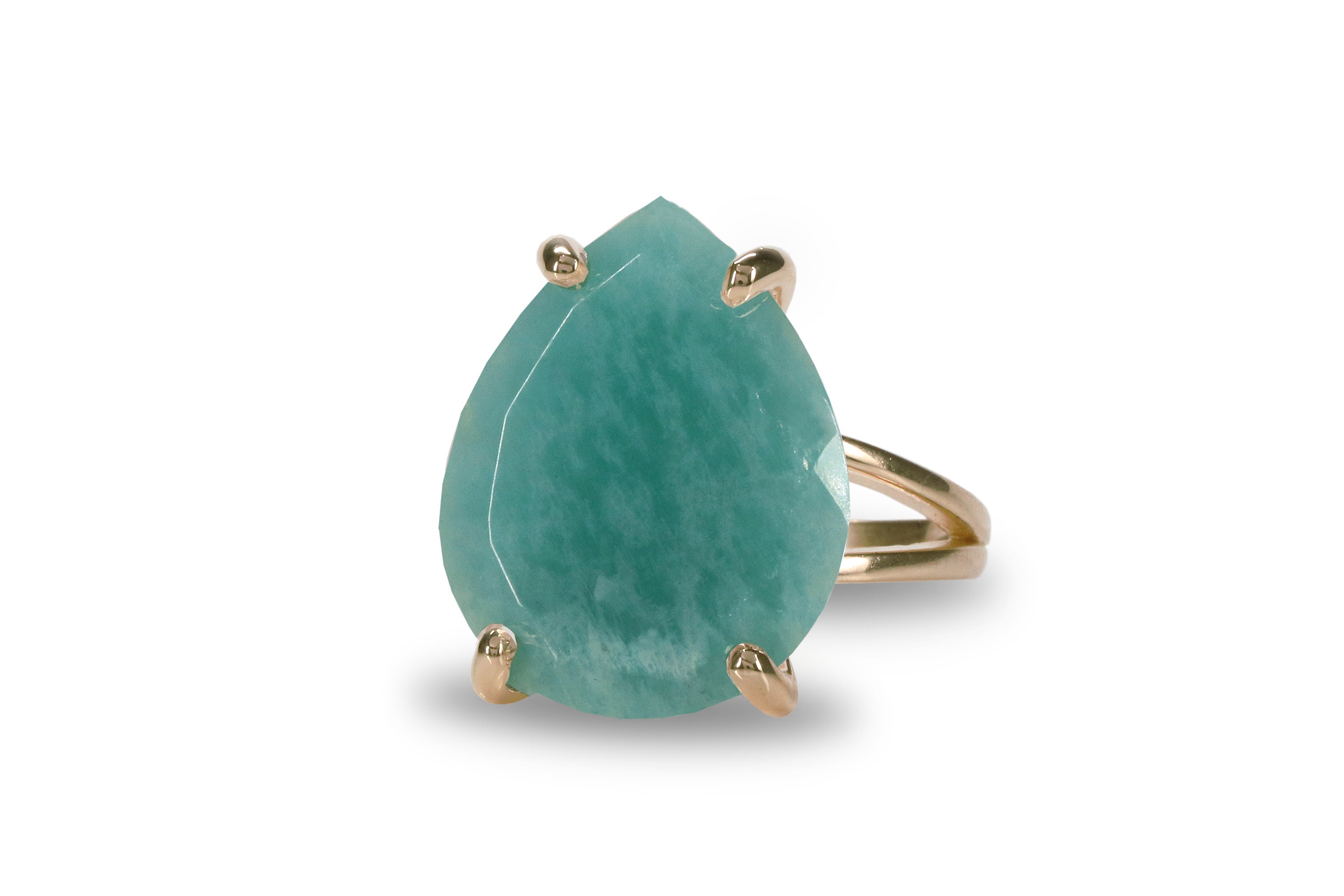 Amazonite Ring Rose Gold Ring Fashion Ring For Women | Etsy