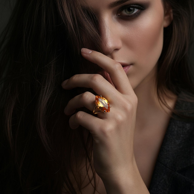 Citrine Quartz Pinky Ring - Etsy