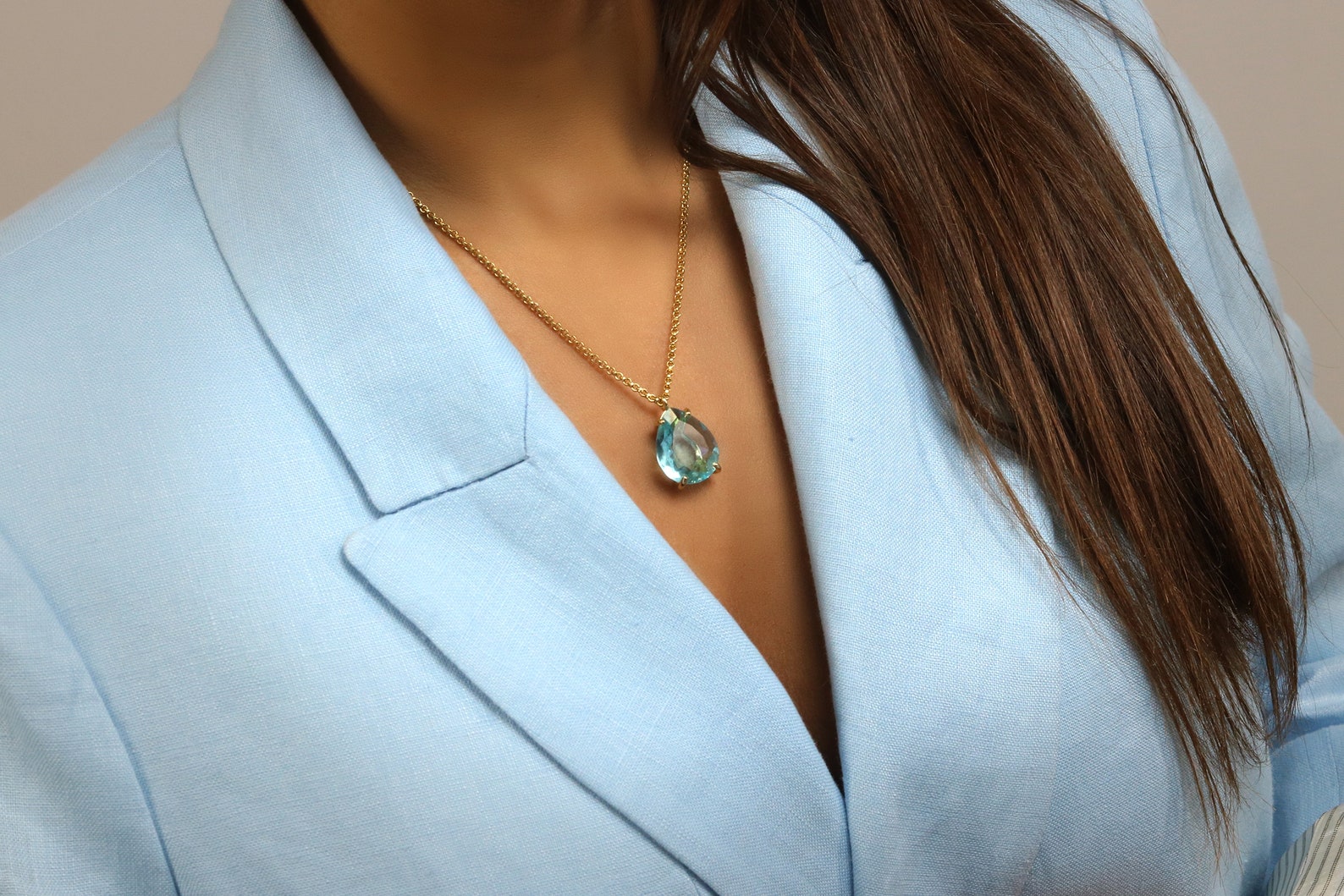 Pear Cut Topaz Necklace · Teardrop Necklace · October Birthstone ...