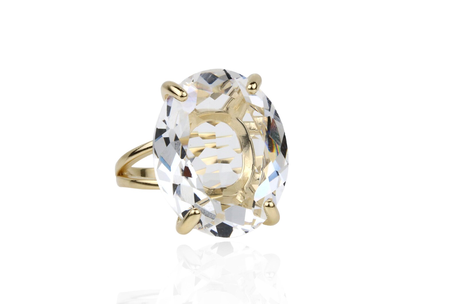 Large Quartz Ring Crystal Quartz Ring Silver Ring - Etsy