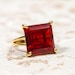 14k Ruby Ring · July Birthstone Ring · Square Cut Ruby Ring · Handmade ...