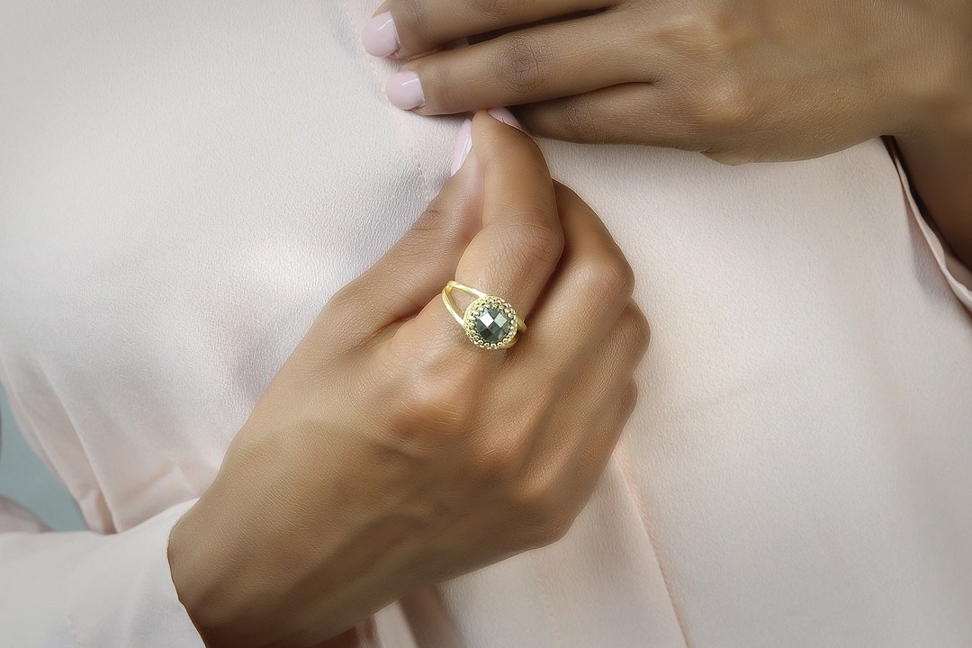 Pyrite Ring · Delicate Ring · Gemstone Ring · Faceted Pyrite Jewelry ...