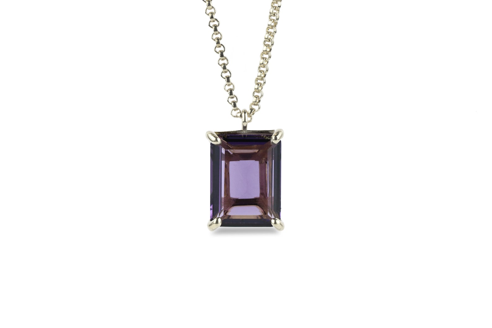 Amazing Amethyst Pendant Necklace · Rectangle Stone Pendant · Gold ...