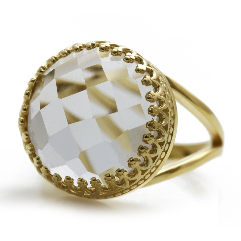Clear Stone Ring - Etsy