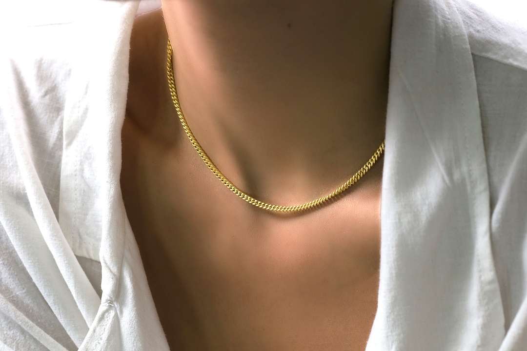 Cuban Link Chain Necklace · Gold Necklace for Women · 18k Gold Custom ...