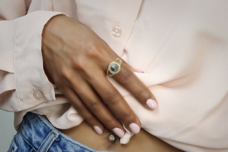Pyrite Ring · Delicate Ring · Gemstone Ring · Faceted Pyrite Jewelry ...