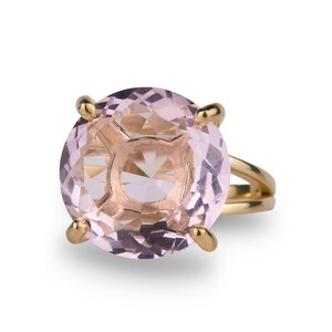 Rose Quartz Ring · January Birthstone Ring · Gold Ring · Prong Ring ...