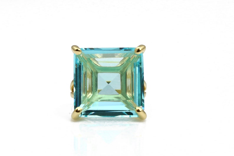 Topaz Ring Blue Topaz Cocktail Ring Square Ring Gemstone | Etsy