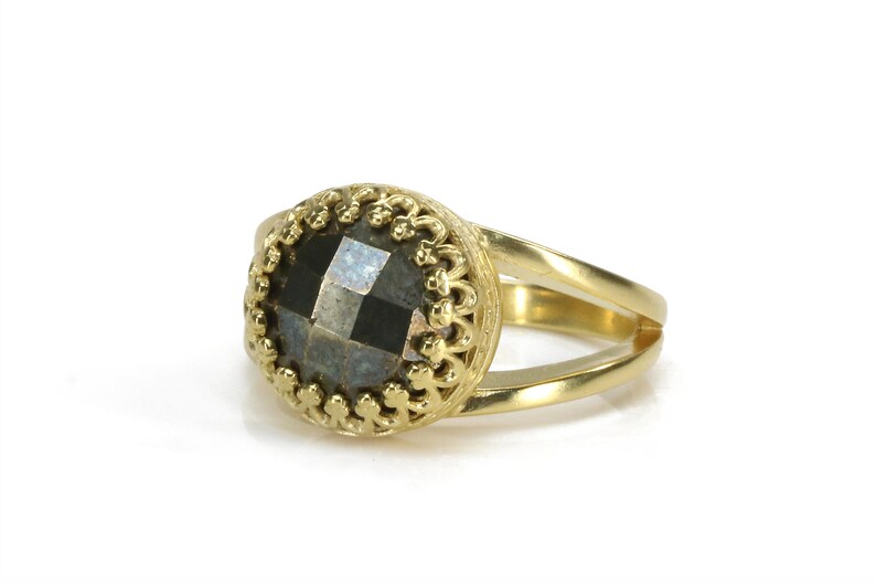 Pyrite Ring · Delicate Ring · Gemstone Ring · Faceted Pyrite Jewelry ...