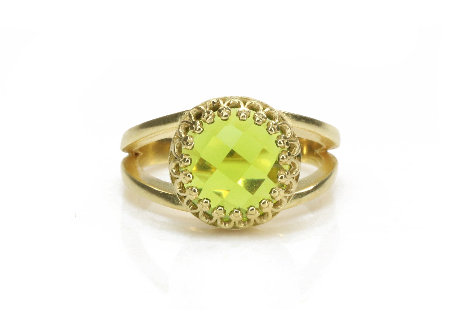 Green Peridot Ring · August Birthstone Ring · Delicate Cocktail Ring ...