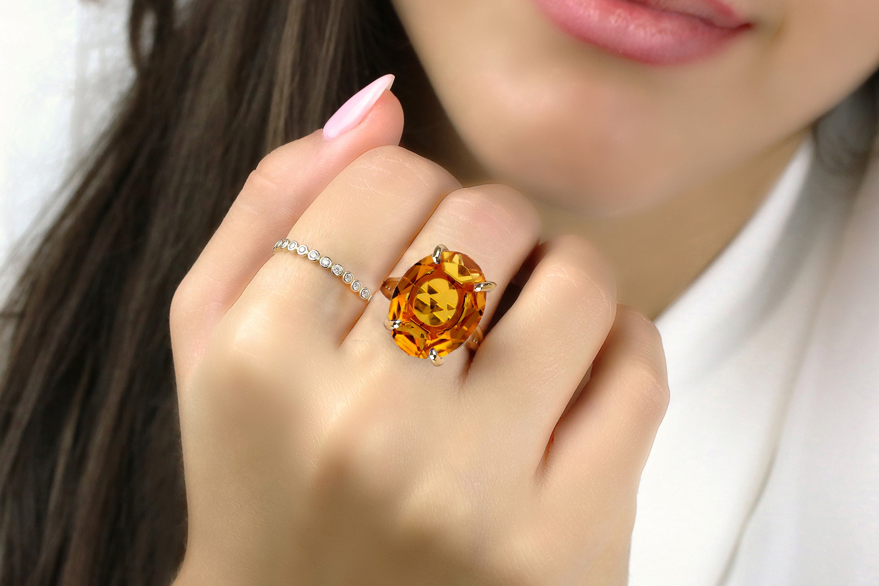 Citrine Ring November Birthstone Ring Gemstone Ring | Etsy
