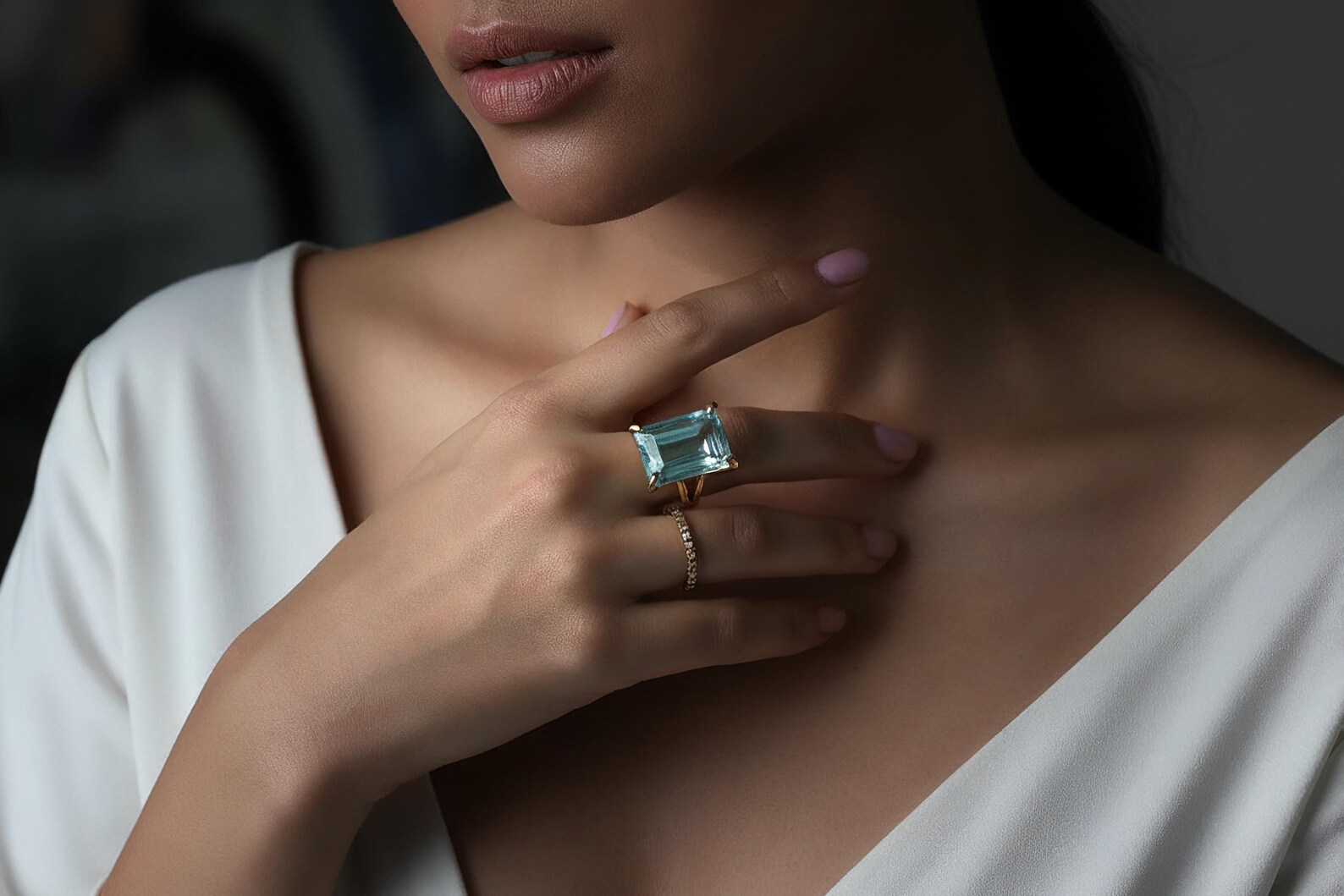 14k Rose Gold Topaz Ring · Large Rectangle Gemstone Ring · November ...