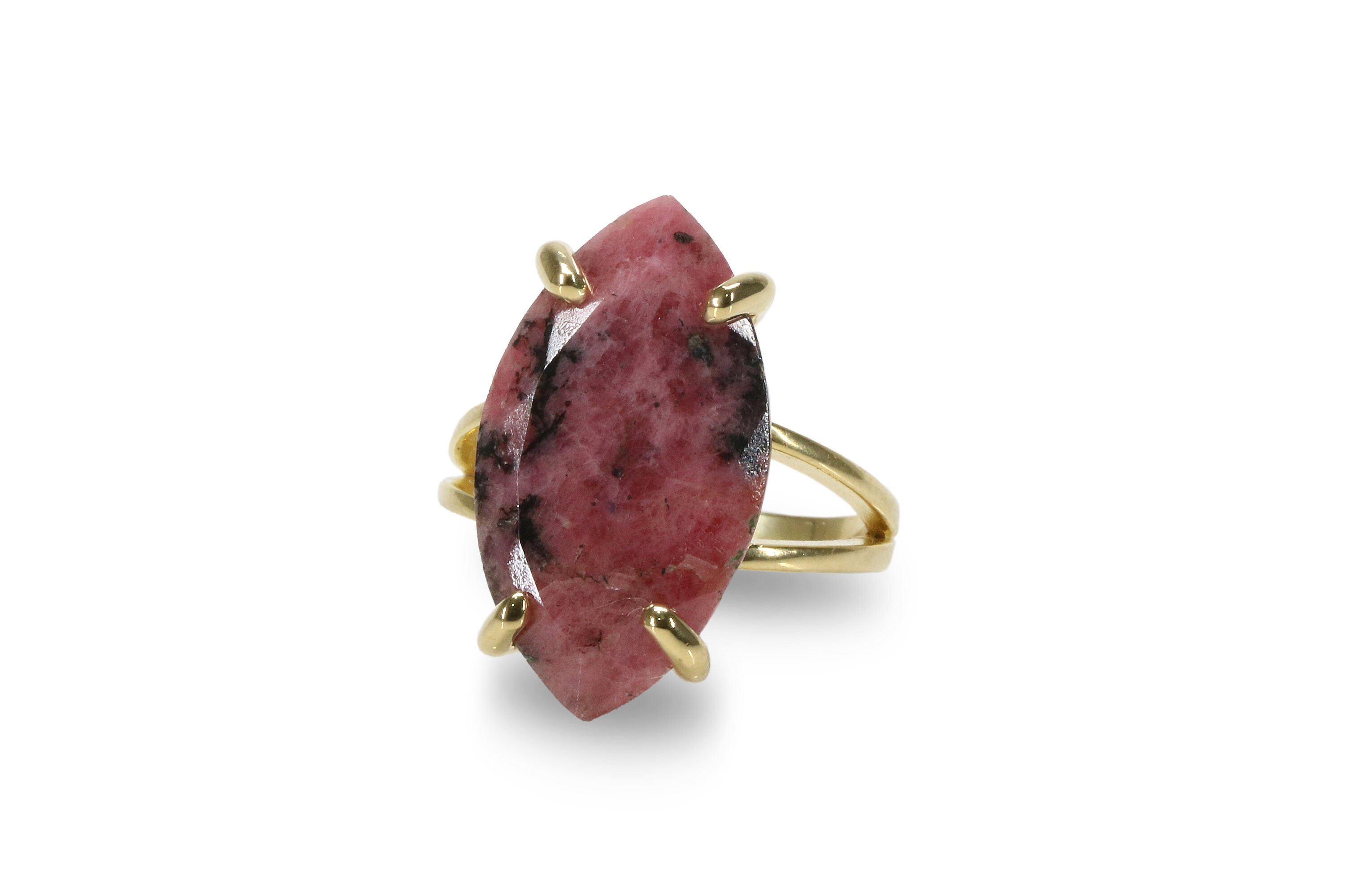 Marquise Ring Rhodonite Ring Statement Ring 14k Gold | Etsy