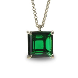 Square Emerald Pendant · Customized Pendant Necklace · Long Emerald ...