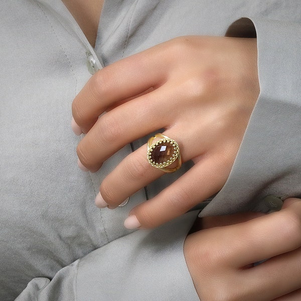 Smoky Quartz Ring - Etsy