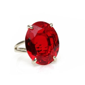 Vertical Oval Ruby Ring · Red Ruby Ring · Oval Cut Gemstone Ring ...