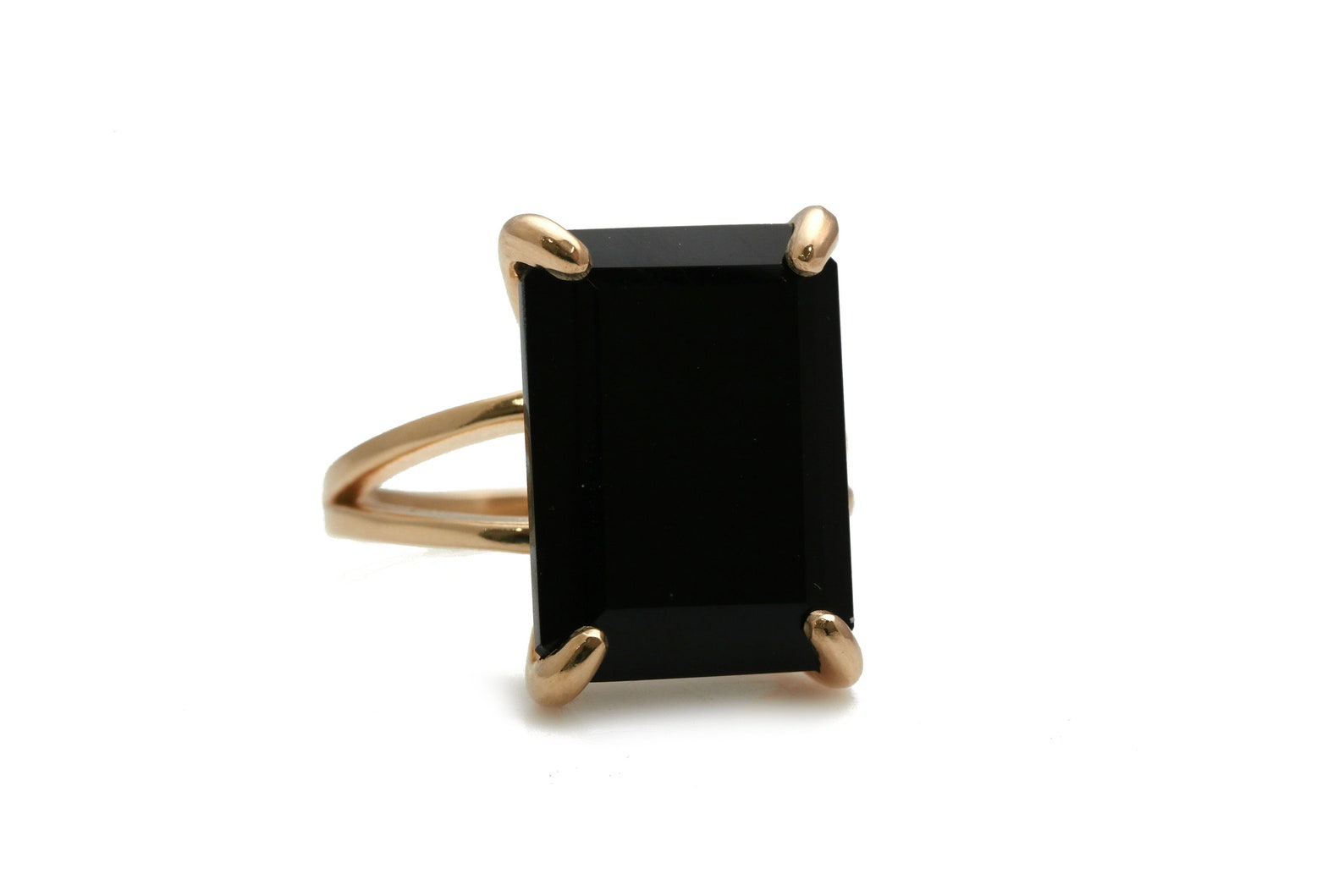 Black Onyx Ring Gemstone Ring Gold Ring Rectangle Ring - Etsy