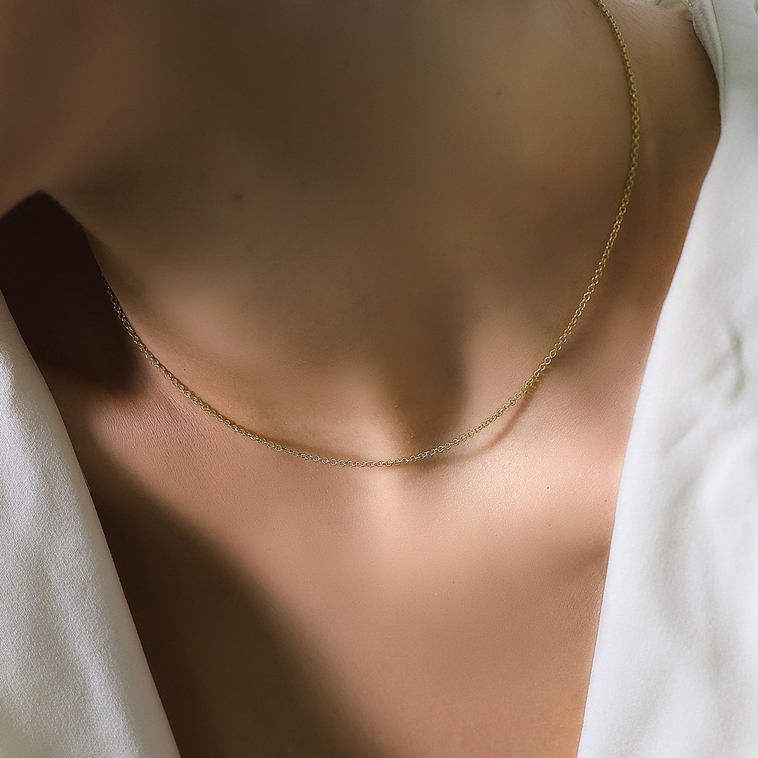 Thin Rolo Chain Necklace · Minimalist Gold Vermeil Chain · Everyday ...
