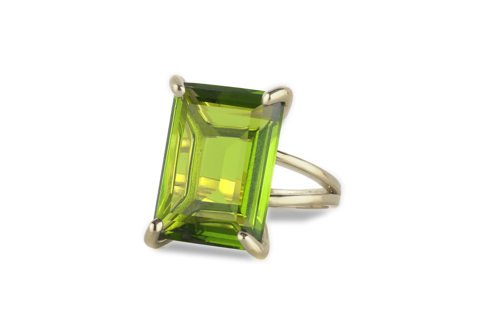 August Birthstone Ring Peridot Ring Rectangle Ring - Etsy