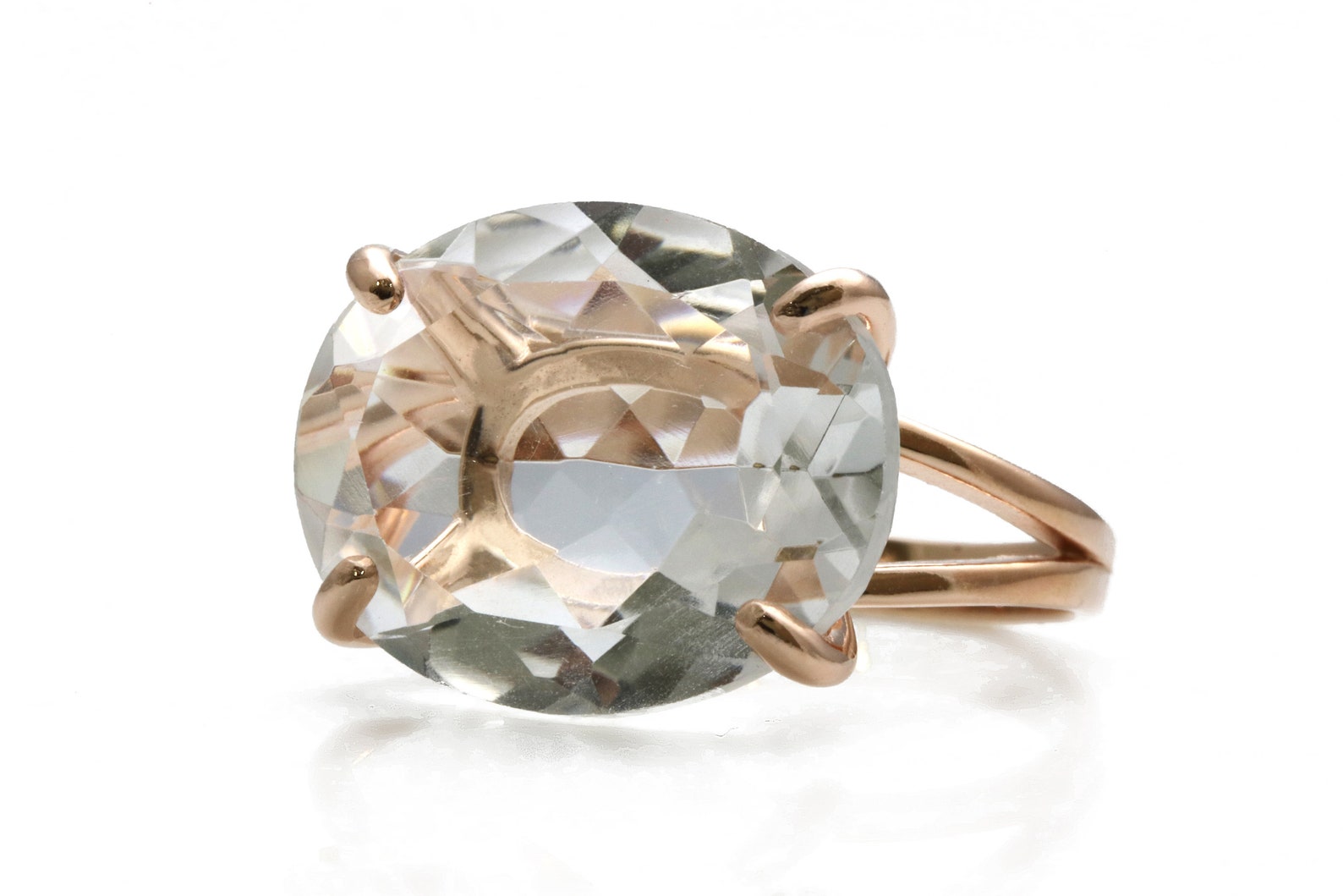 Crystal Quartz Ring Silver Ring Clear Quartz Reflective - Etsy