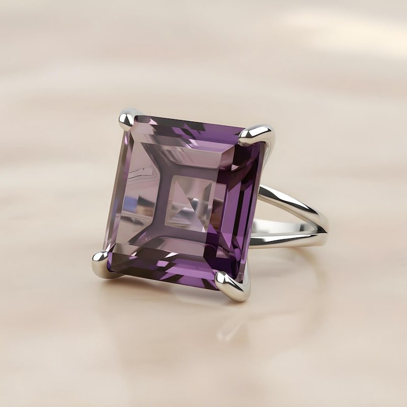 Square Stone Ring - Etsy
