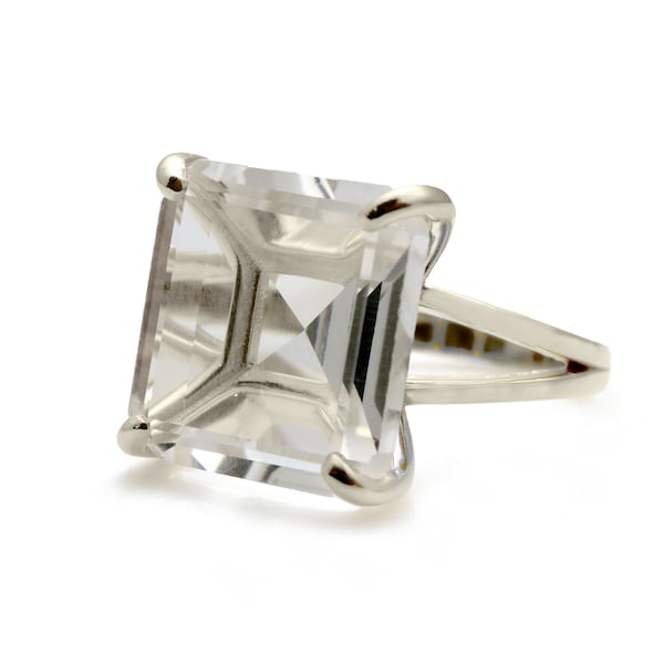 Square Crystal Ring - Etsy