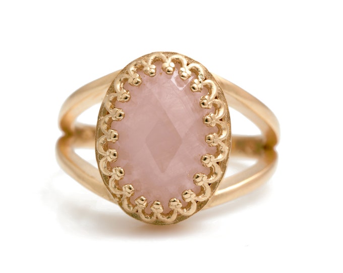 Rose Quartz,14k Rose Gold Ring,light Pink Ring,gemstone Ring,stacking ...