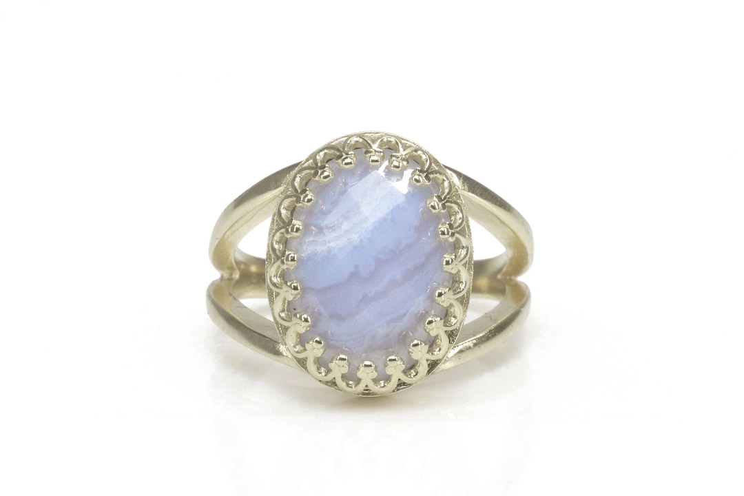 Anillo de ágata de encaje · Anillo ovalado · Anillo de piedras ...