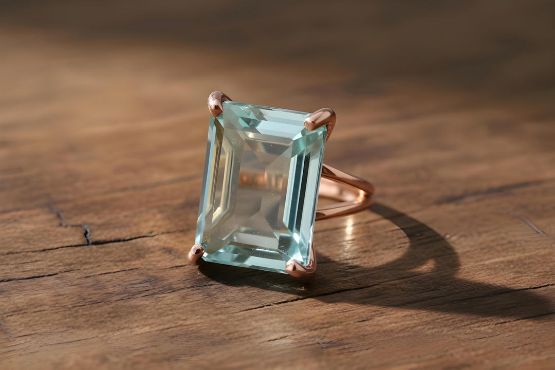 14k Rose Gold Topaz Ring · Large Rectangle Gemstone Ring · November ...