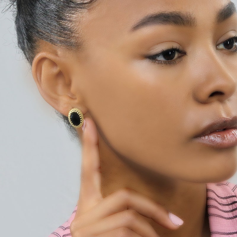 Large Oval Halo Earring - Etsy