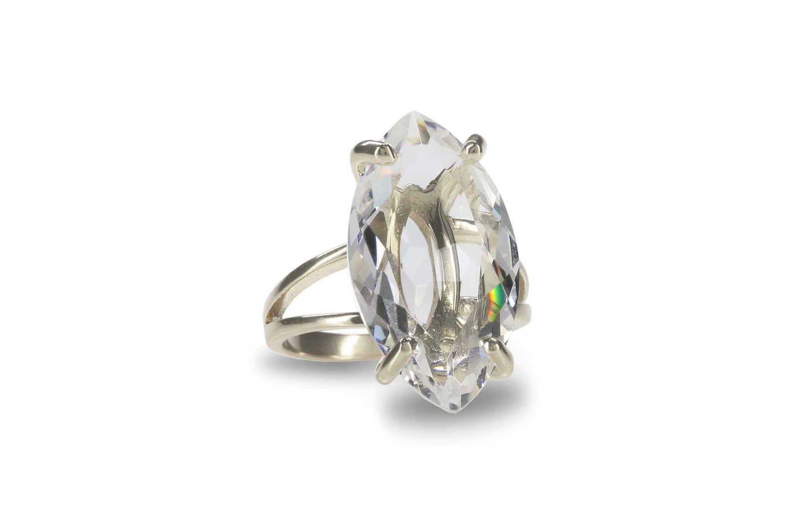 Crystal Clear Ring Quartz Ring Rose Gold Quartz Ring | Etsy