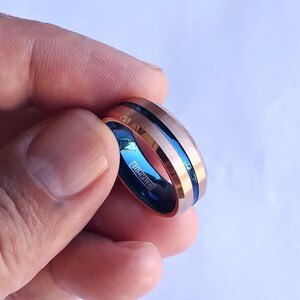 Tungsten Ring Men Blue Tungsten Ring Tungsten Carbide Ring - Etsy