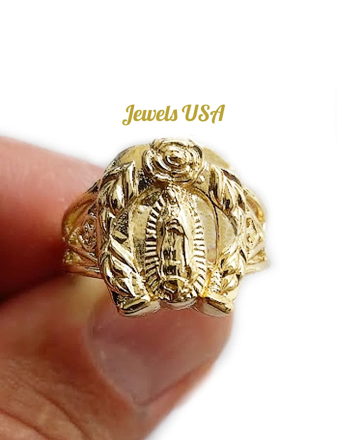 Virgin Mary Ring Gold, Immaculate Mary Ring, Gold Miraculous Ring ...