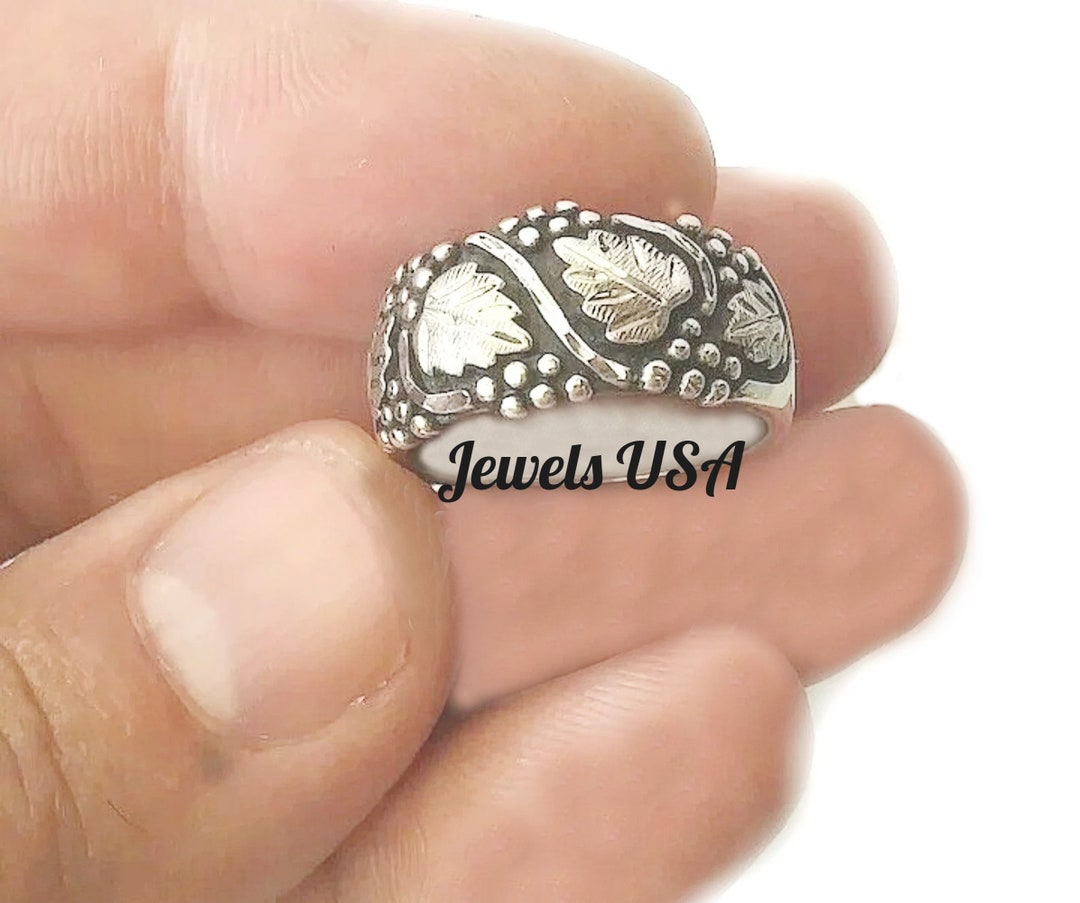 Grape Leaf Ring, Silver Leaf Ring, Leaf Wedding Band, Grape Leaves Ring ...