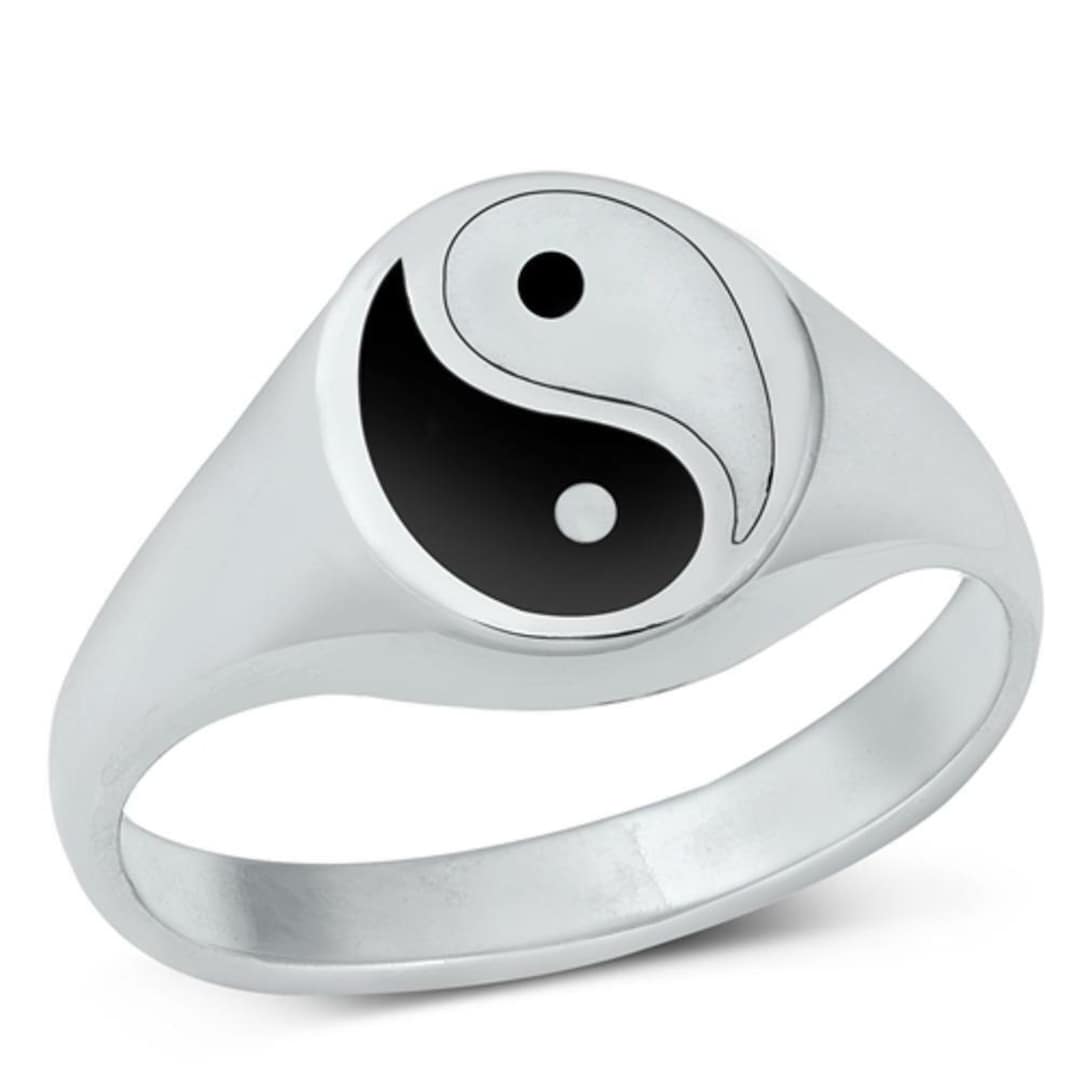 Yin Yang Ring, Ying Yang Jewelry, Balance Ring, Ying Yang Ring Black ...