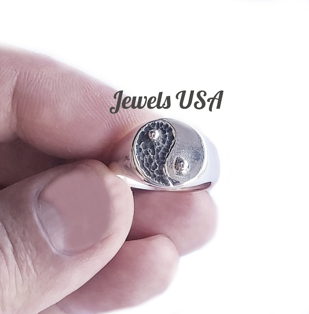 Yin Yang Ring, Silver Ying Yang Jewelry, Chinese Symbol, Zen Ring, Yin ...