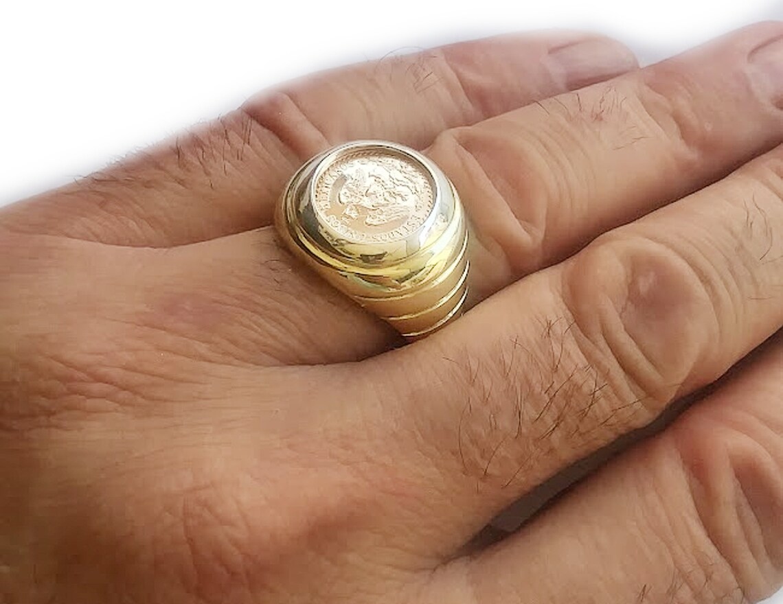 Dos Pesos Coin Ring Gold Coin Ring 2 Pesos Coin Ring | Etsy