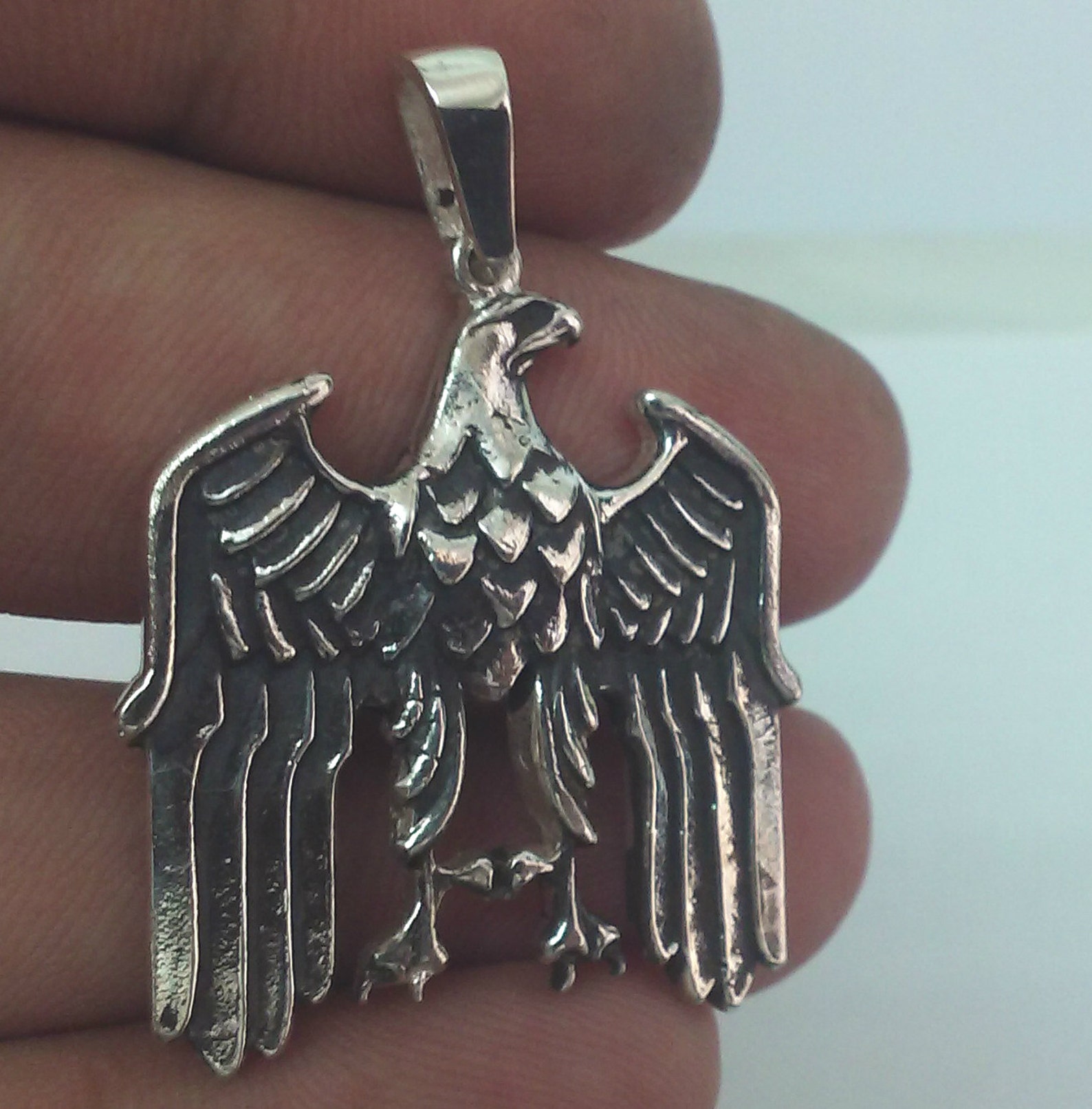 Eagle Necklace German Eagle Pendant Silver Eagle Necklace | Etsy