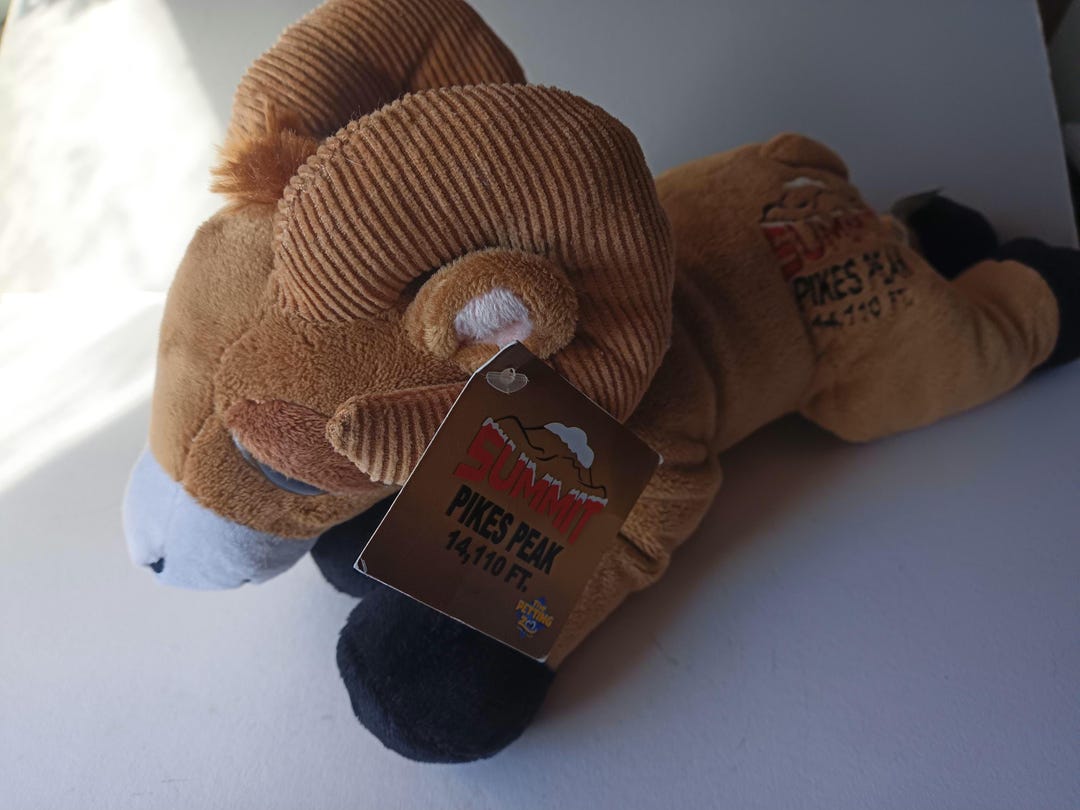 Vintage 1994 Plush Big-eyed Ram, "summit, Pikes Peak, 14,110 Ft" the ...